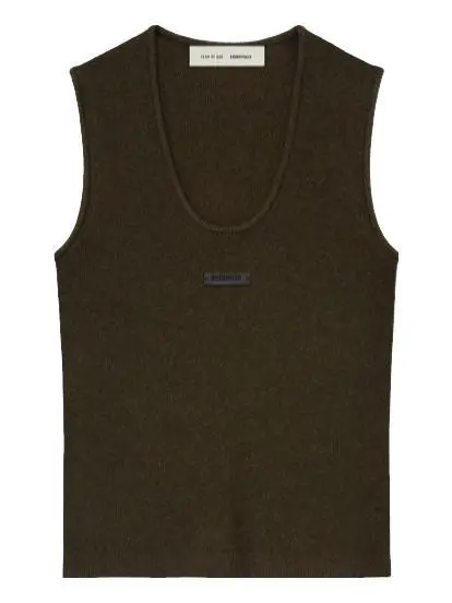Fear Of God Logo Patch Ribbed Tank - Brown