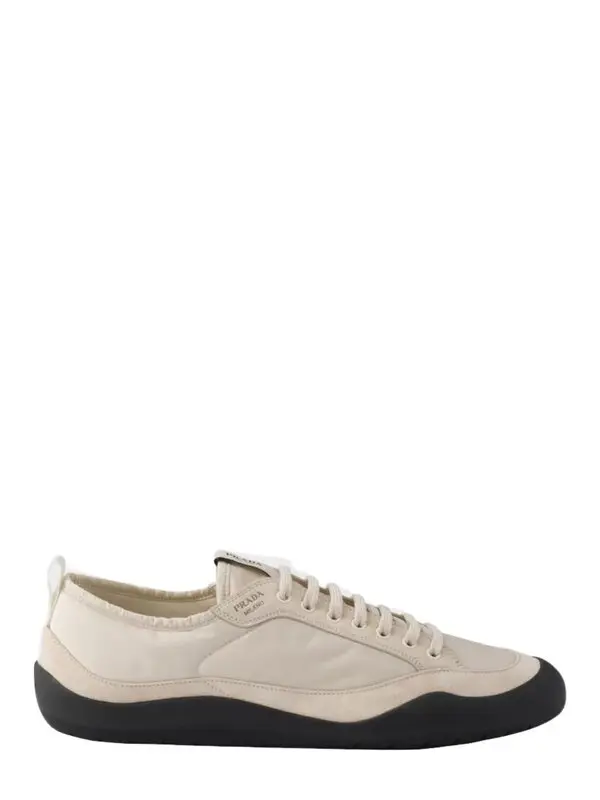 Prada Speedrock Re-nylon And Suede Sneakers - Ivory