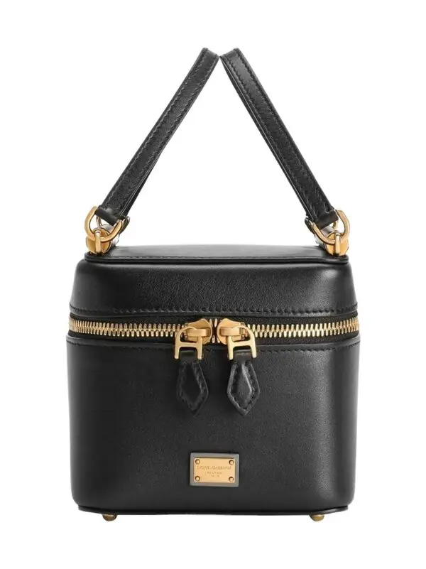 Dolce & Gabbana Logo Plaque Zipped Handbag - Black