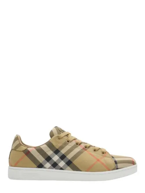 Burberry Checked Low-top Sneakers - Sand Beige