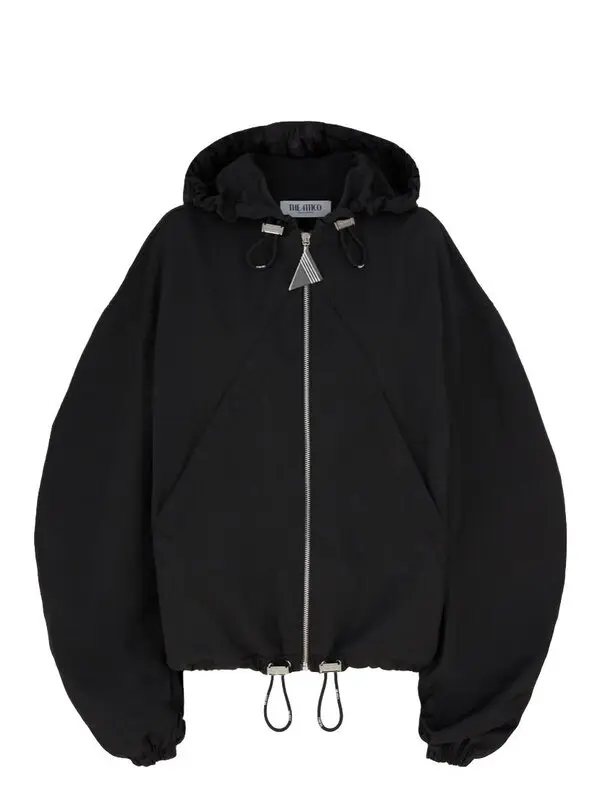 Attico Logo Zip Puller Bomber Jacket - Black