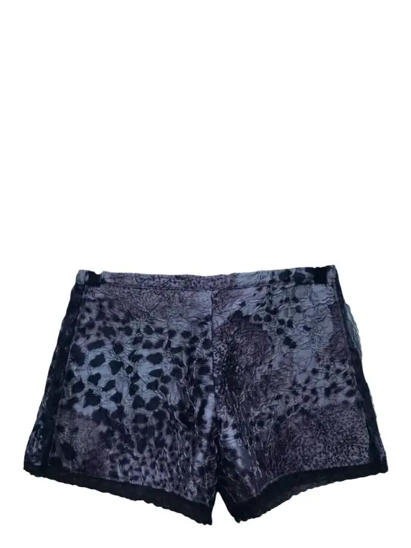 Dries Van Noten Printed Shorts With Lace Details - Black