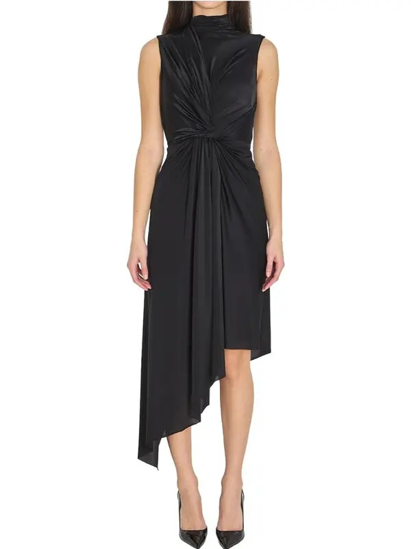 Balenciaga Asymmetric Stretch Dress - Black