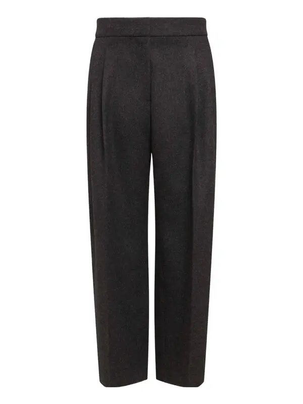Alaïa Flannel Tailored Tapered Ankle-length Trousers - Coal Gray