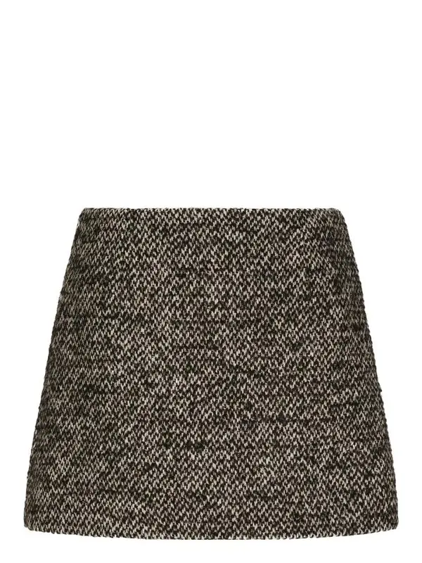 Dolce & Gabbana Mid-waisted Tweed Mini Skirt - Black