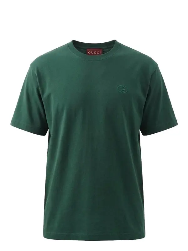 Gucci Logo Embroidered Crewneck T-shirt - Green