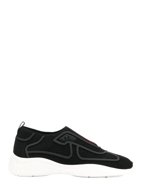 Prada Logo Sock Sneakers - Black