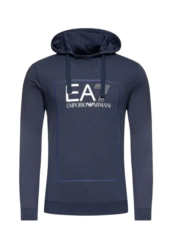 EA7 Logo Hooded Sweater - Blue