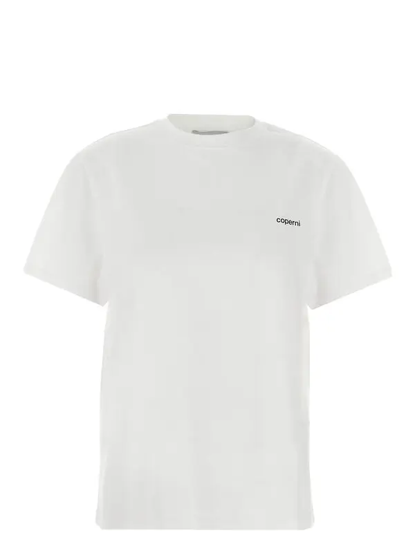 Coperni Logo Printed Crewneck T-shirt - White/black