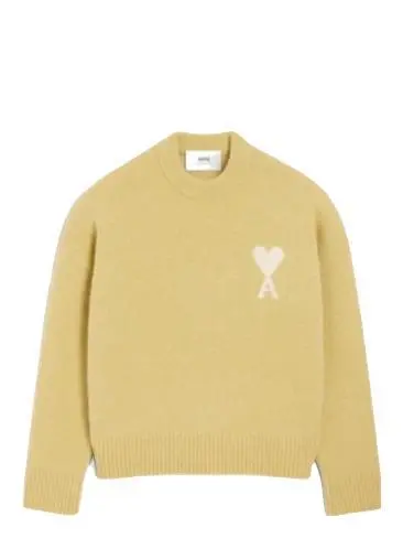 Ami De Coeur Sweater - Lemon Green/off-white