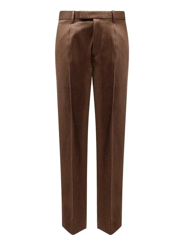 Zegna Tapered-leg Tailored Trousers - Brown