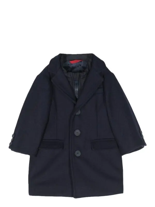 FAY Virgin Wool Blend Layered Coat - Black