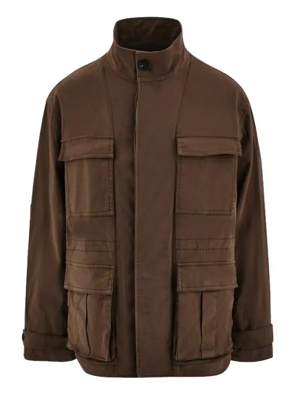 FERRAGAMO High Neck Jacket With Drawstring Waist - Green