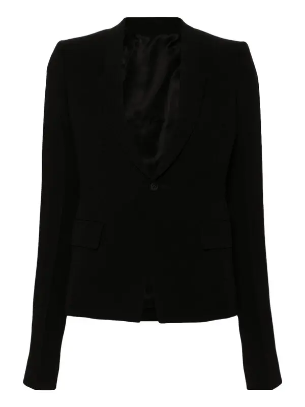Rick Owens Single-breasted Virgin Wool Blazer - Black