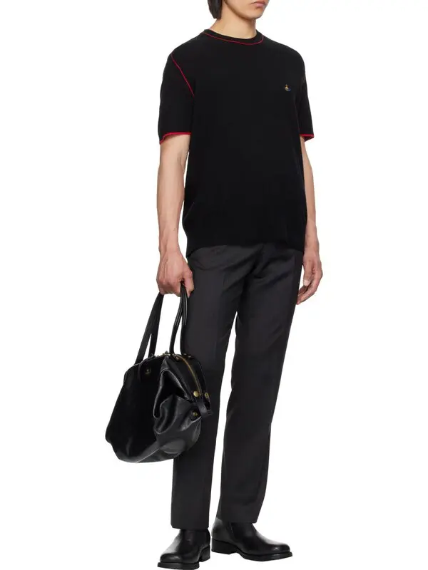 VIVIENNE WESTWOOD Alex Contrast-stitched Short-sleeves T-shirt - Black