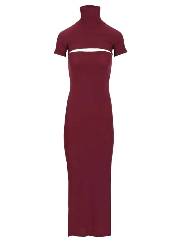 Alaïa Second-skin Knit Cut-out Dress - Bordeaux