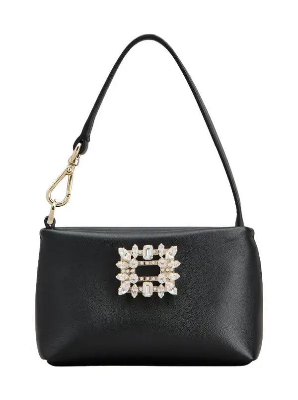 ROGER VIVIER Embellished Shoulder Bag - Black