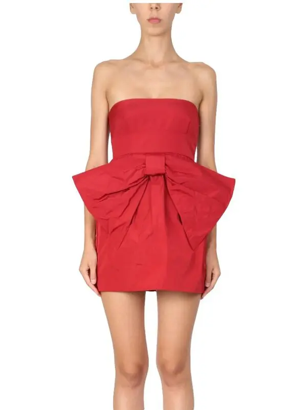 Red Valentino Valentino Macro Bow Detailed Mini Dress - Red