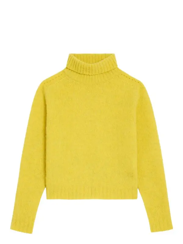 Celine Turtleneck Sweater In Shetland Wool - Yellow