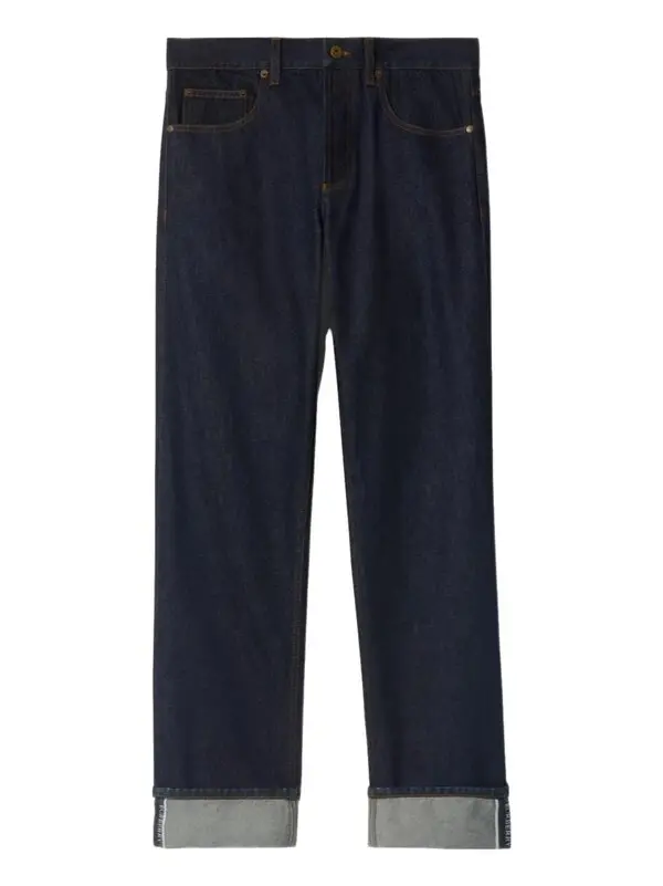 Burberry Straight Turn-up Jeans - Black