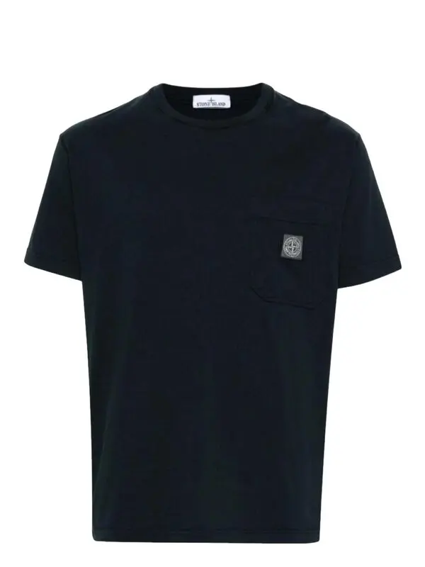 Stone Island Logo Patch Crewneck T-shirt - Blue