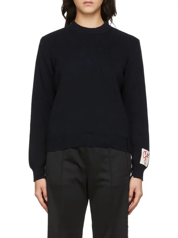 GOLDEN GOOSE Distressed Crew Neck Jumper - Black