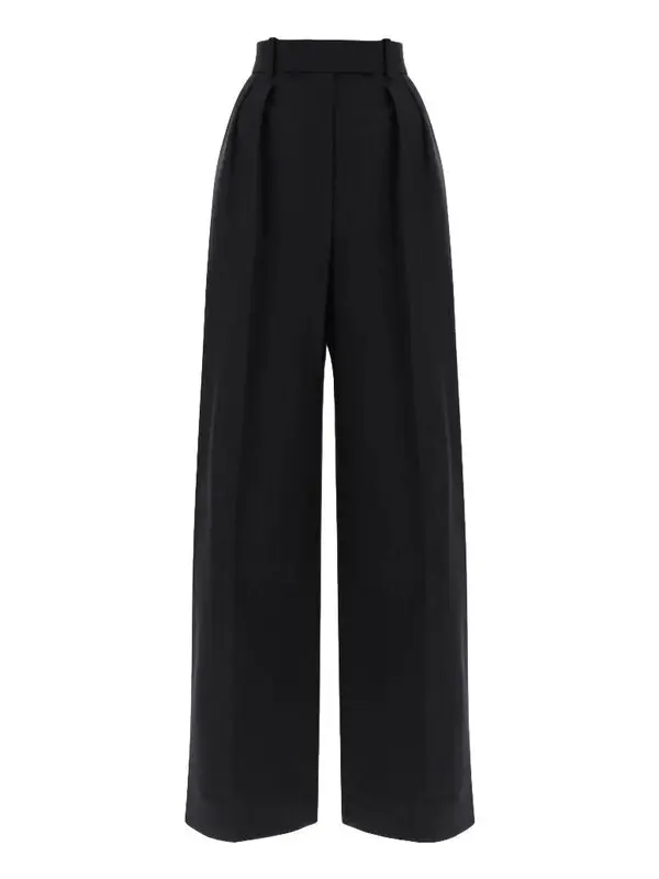 Khaite High-waisted Wide-leg Trousers - Black