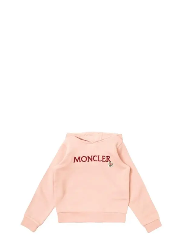 Moncler Logo Embroidered Hoodie - Rose Pink