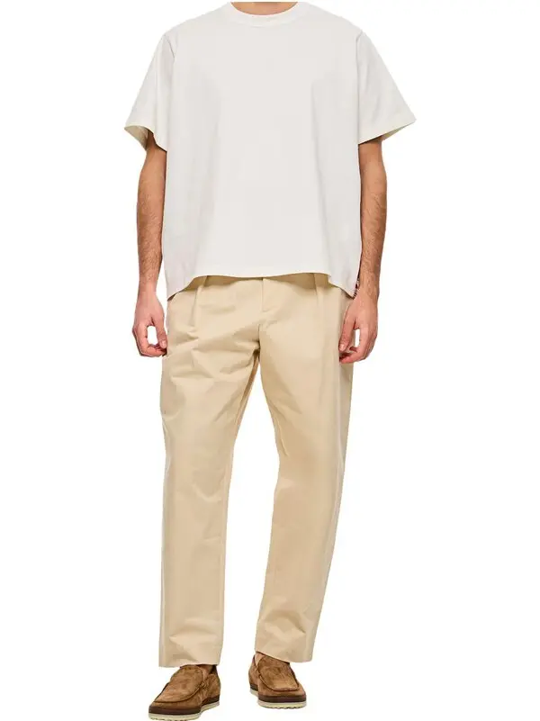 Marni Pleated Tapered Leg Gabardine Trousers - Beige