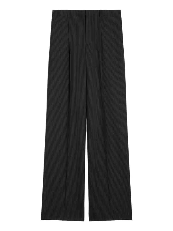 Celine Sorbonne Striped Wool Pants - Black