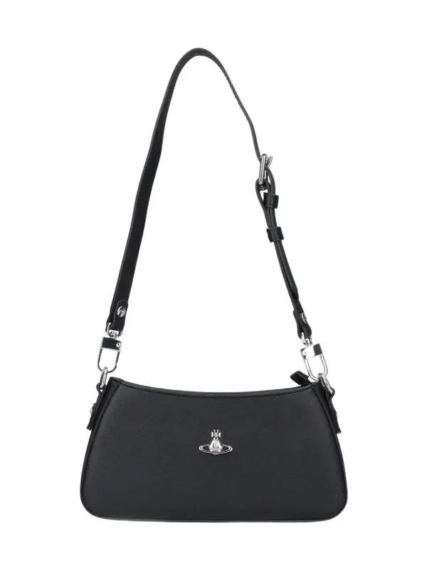 VIVIENNE WESTWOOD Orb Plaque Shoulder Bag - Black