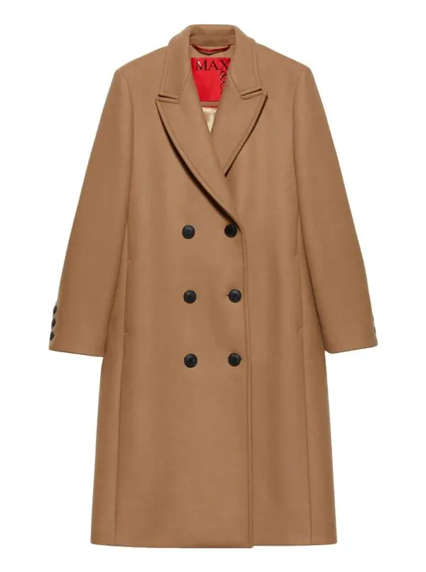 MAXCO. Max&co. Wool Twill Coat - Camel
