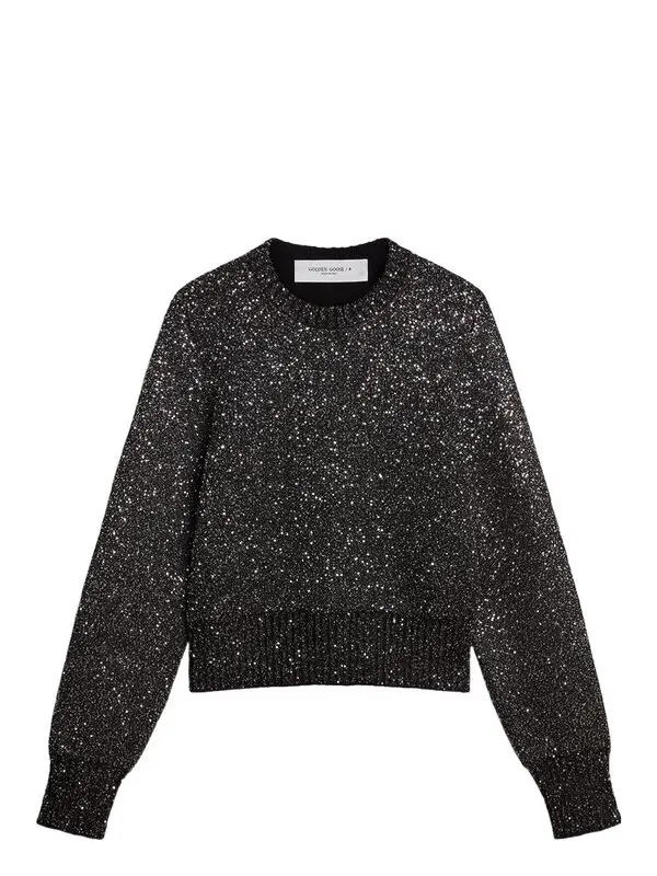 GOLDEN GOOSE Sequin Embellished Crewneck Jumper - Black