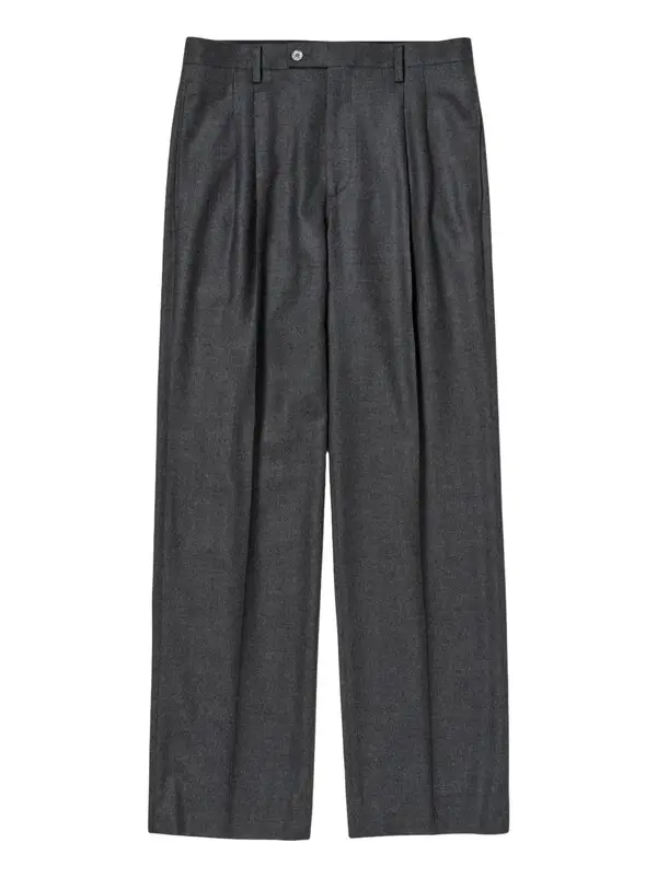 Auralee Super Light Wool Two-tuck Slacks Charcoal - Black