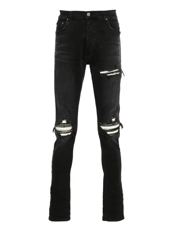 Amiri Mx1 Skinny Jeans With Distressed Details - Black