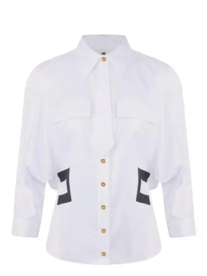 Elisabetta Franchi Tie-detail Shirt - White/black