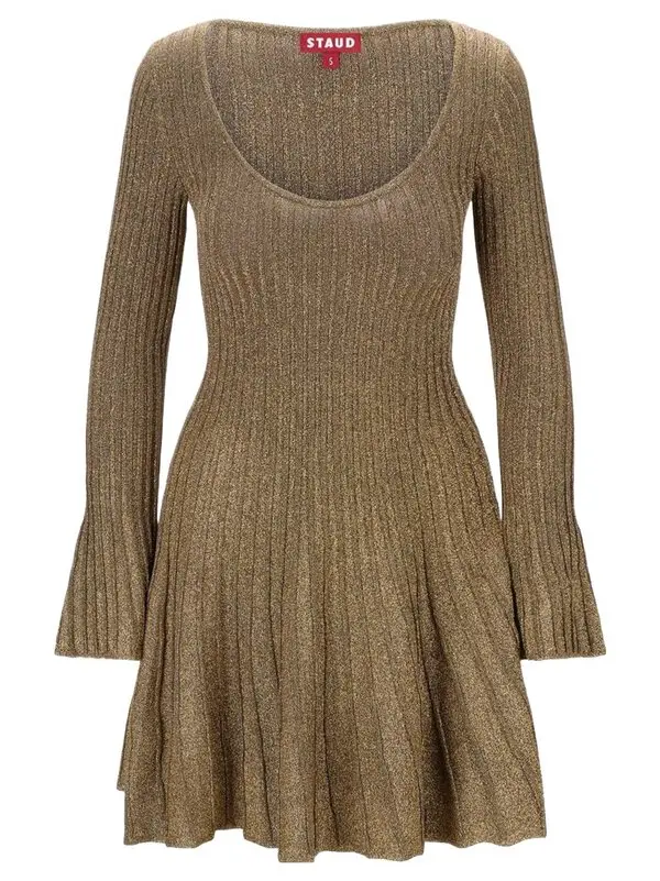 Staud Raquel Ribbed Knit Mini Dress - Black