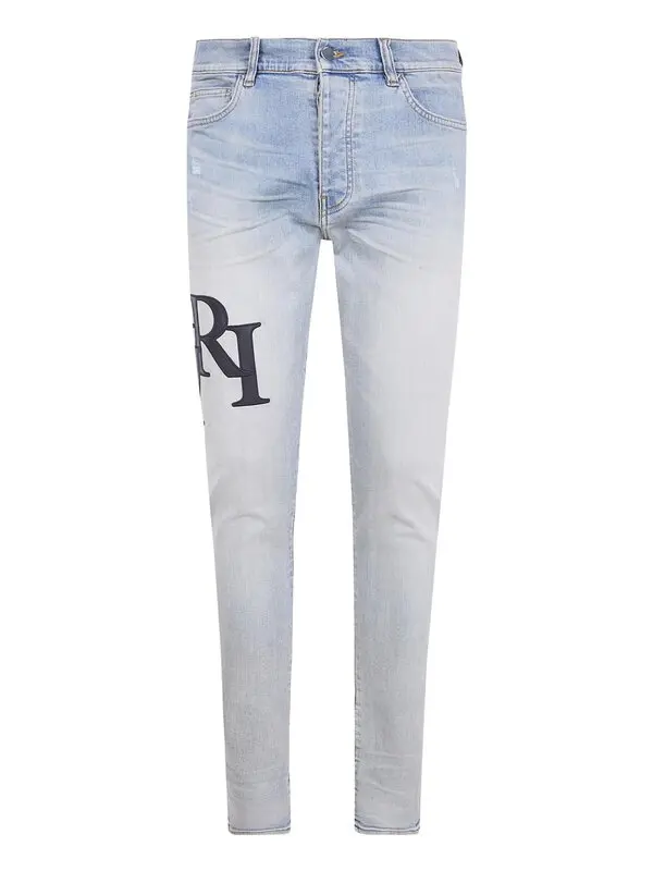 Amiri Logo Skinny Jeans - White