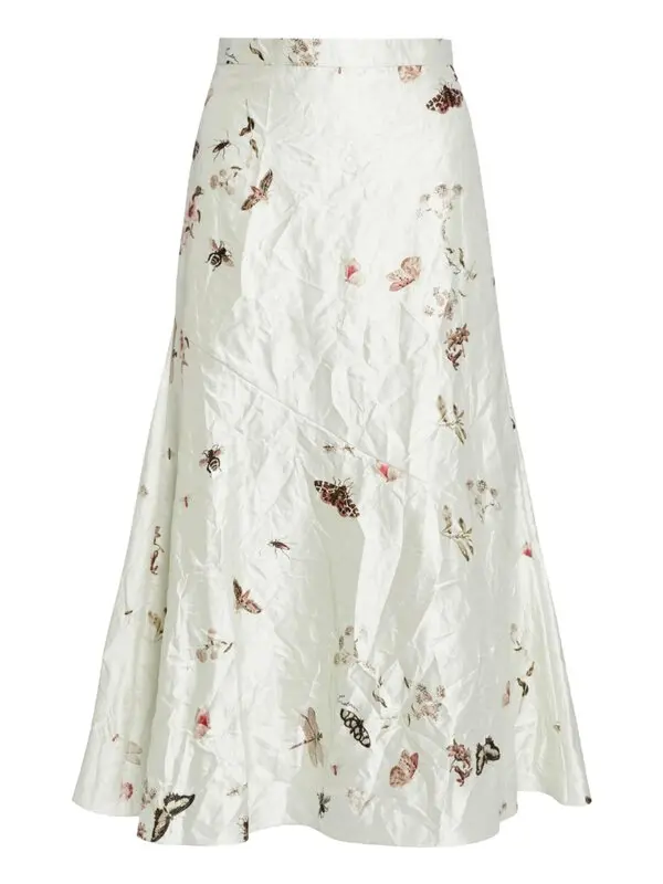 Erdem Printed A-line Skirt - White
