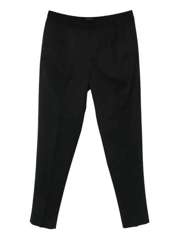 Zegna Wool Blend Joggers With Elasticated Waistband - Black