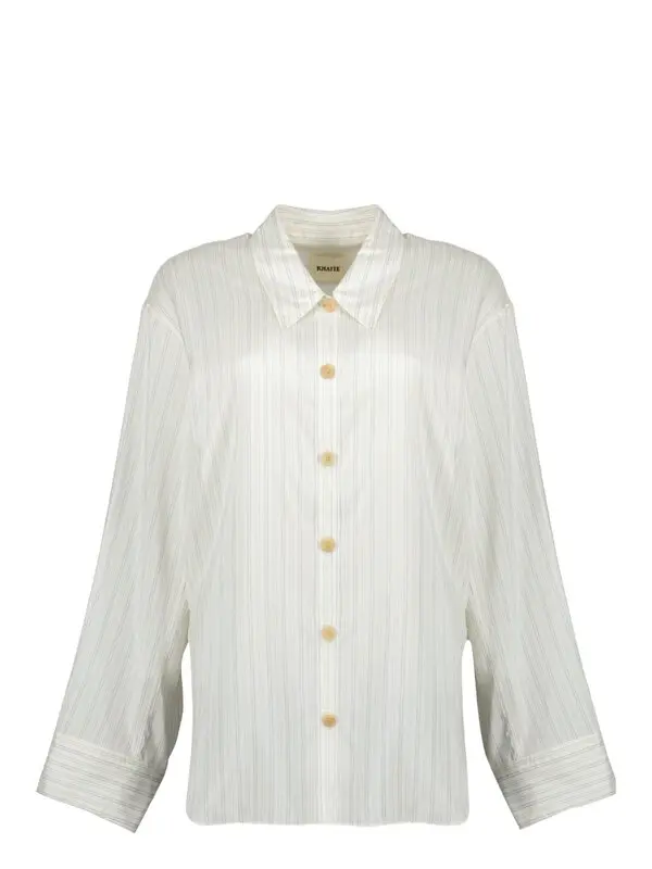 Khaite Striped Long-sleeve Shirt - White