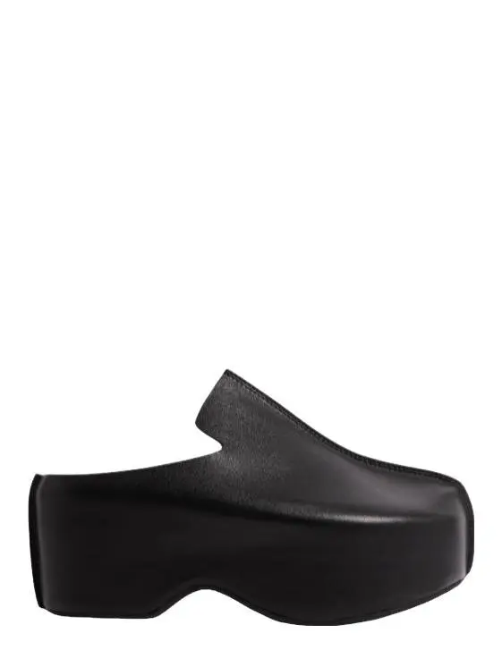 J.W.ANDERSON Platform Clog Heeled Leather Mules - Black