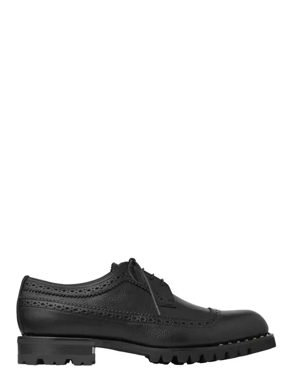 JIMMY CHOO Diamond Derby Brogues With Thick Sole - Black/bronze