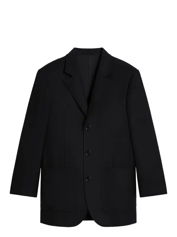 Celine Tailored Jacket In Cashmere Flannel - Black