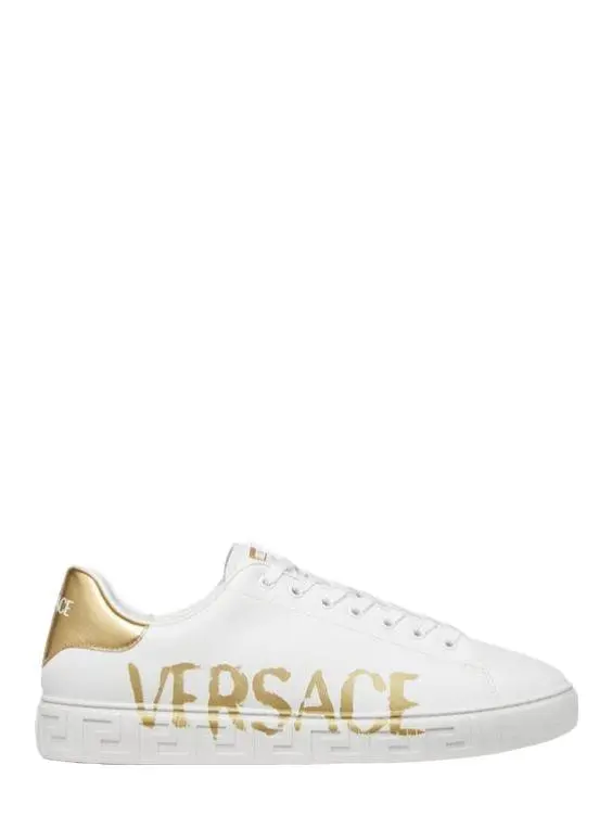 Versace Logo-printed Lace-up Sneakers - White