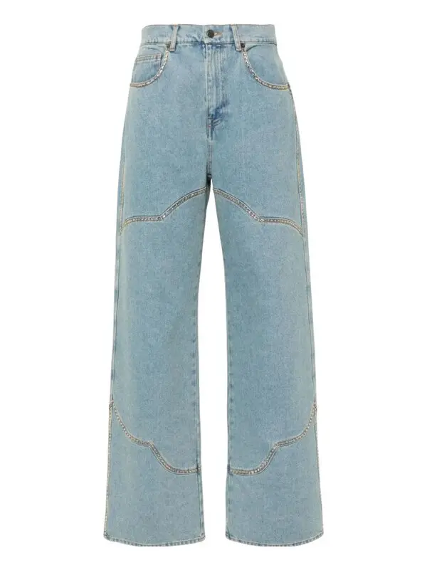 Giuseppe Di Morabito High-rise Straight-leg Jeans With Decorative Stitching - Blue