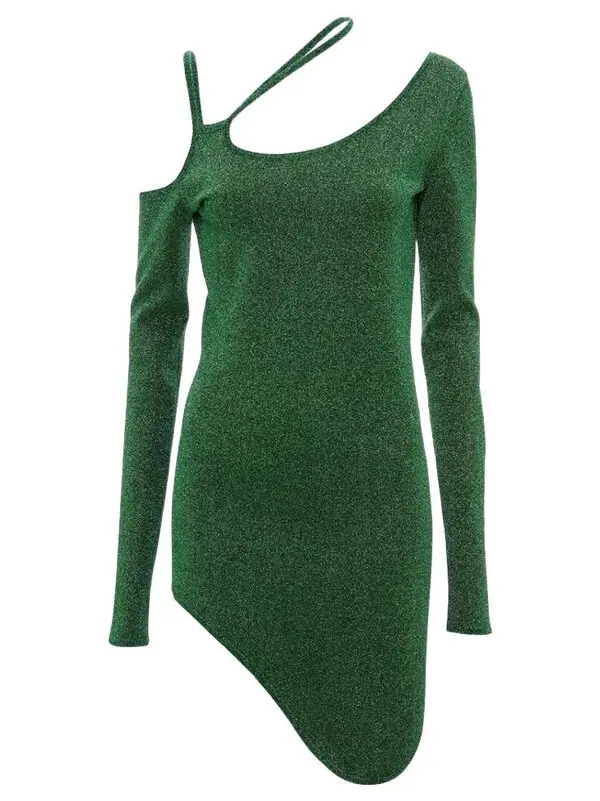 J.W.ANDERSON Jw Anderson Asymmetric Hem Long-sleeved Dress - Green