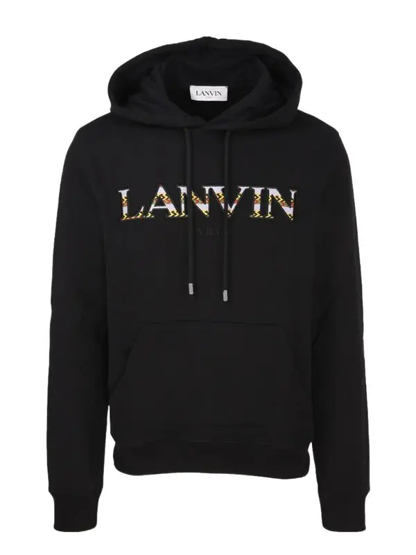 LANVIN Logo Hooded Sweater - Black
