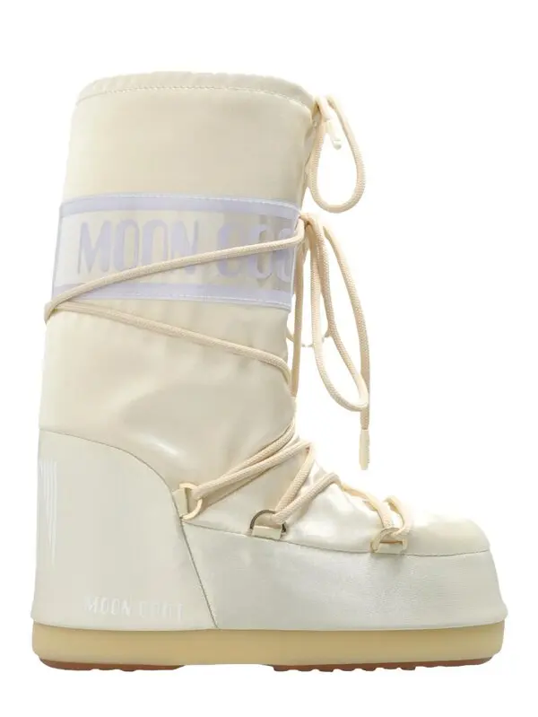 Moon Boot Icon Pearly Lace-up Boots - Cream