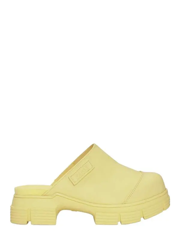 GANNI City Round Toe Slip-on Mules - Yellow